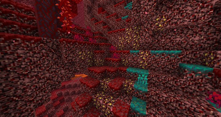 Old netherrack on nylium/nether gold ore Minecraft Texture Pack