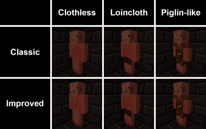 Piglins to Pigmen (REQUIRE OPTIFINE) Minecraft Texture Pack