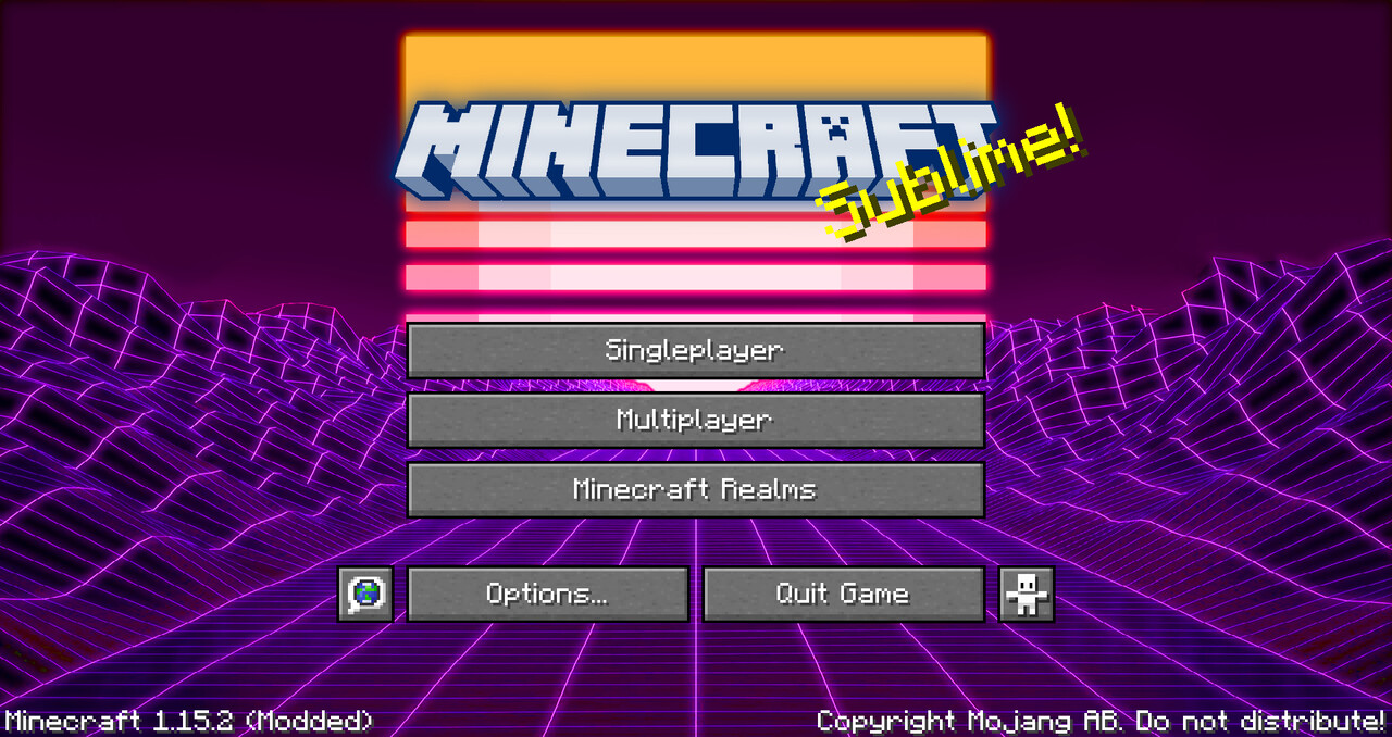 Synthwave Title Screen Minecraft Texture Pack