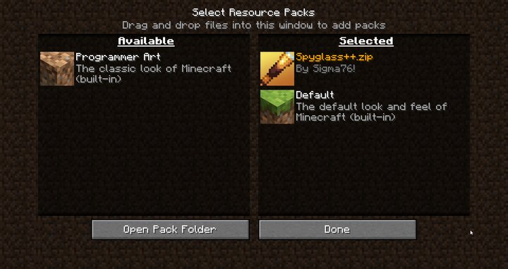 Spyglass++ Minecraft Texture Pack