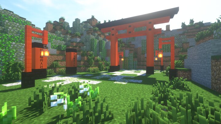 Arches of Inari |Torii gates improved| Minecraft Texture Pack