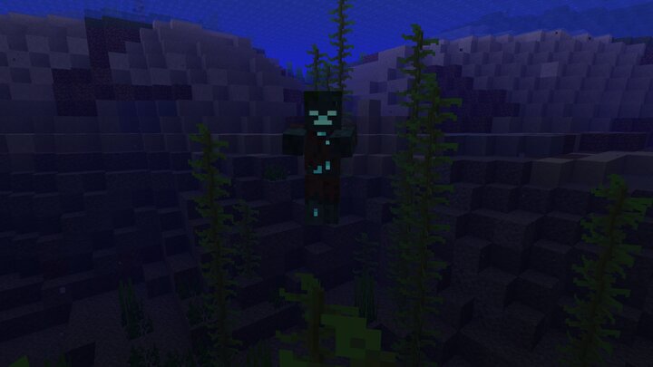 Glowing Drowned Mobs (Optifine) Minecraft Texture Pack