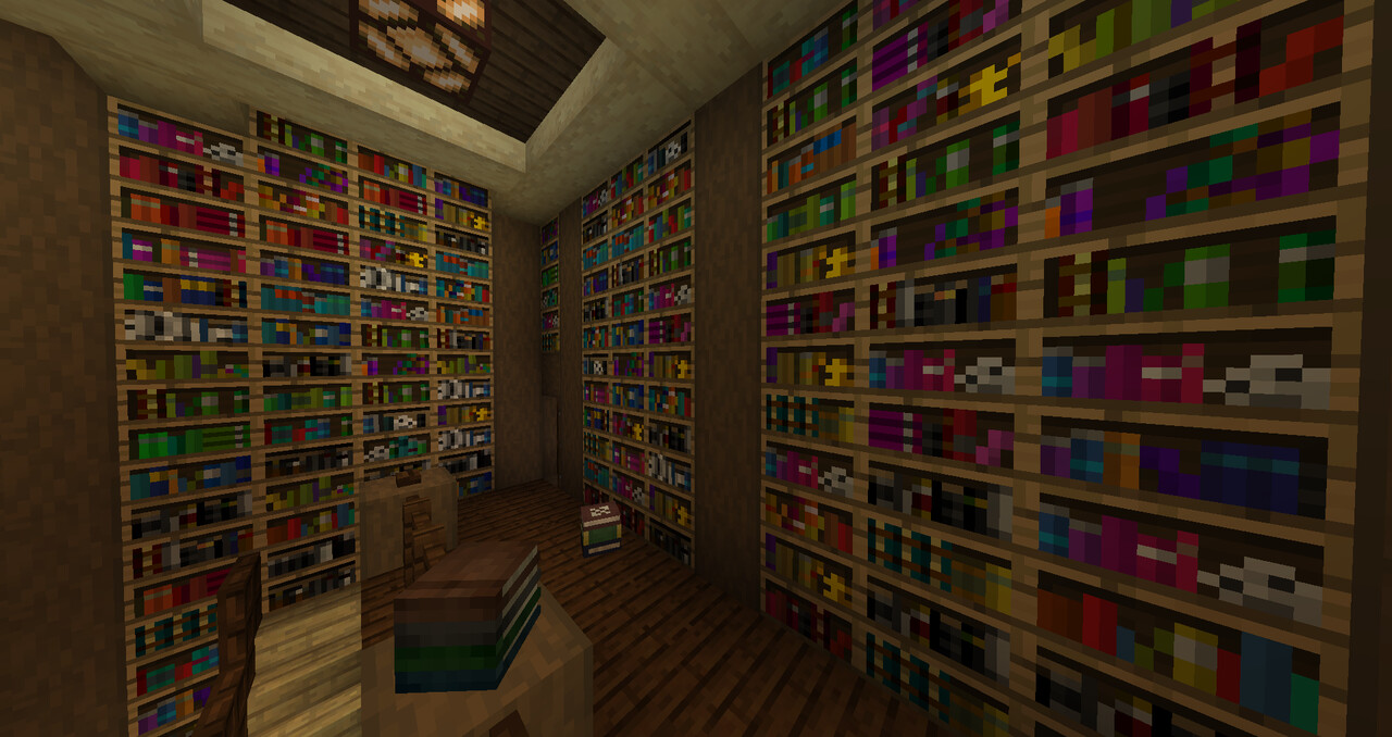 Vanilla+ | 225 Custom Bookshelves Add-On Minecraft Texture Pack
