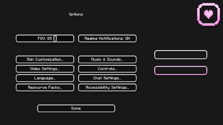 cute pink hotbar & icons ~ remake Minecraft Texture Pack