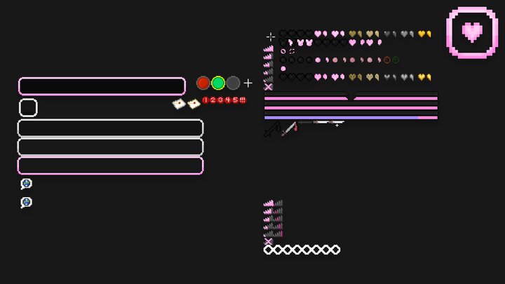 cute pink hotbar & icons ~ remake Minecraft Texture Pack