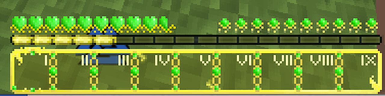 1.8.9+ Numbered Hotbar with Emerald/Gold Hearts Minecraft Texture Pack