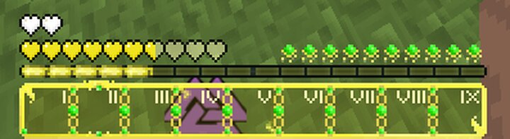 1.8.9+ Numbered Hotbar with Emerald/Gold Hearts Minecraft Texture Pack