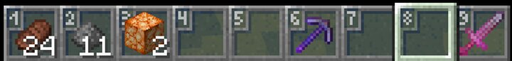 Numbered hotbar Minecraft Texture Pack
