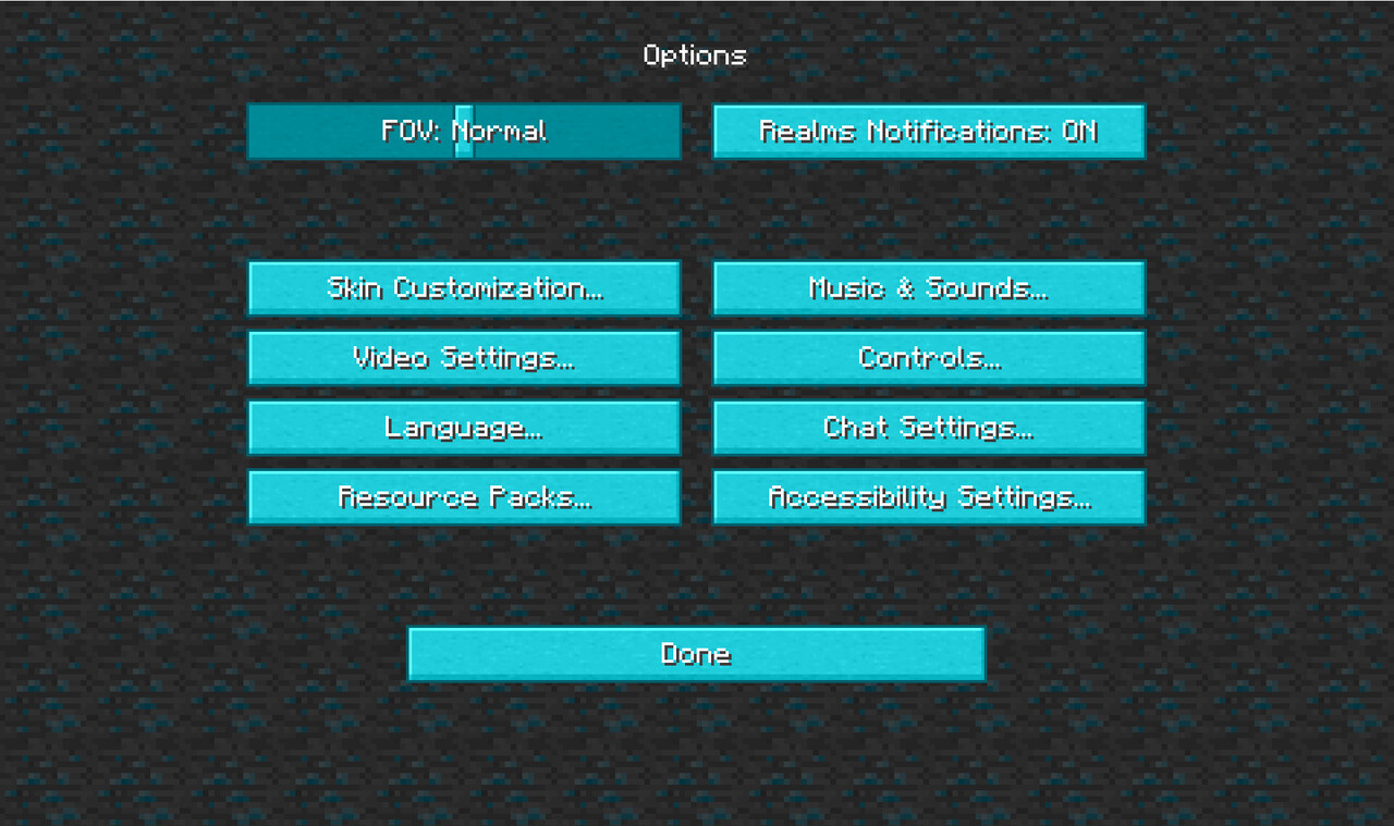 Teal GUI Minecraft Texture Pack