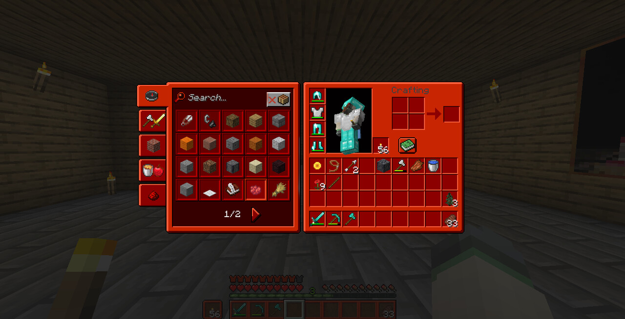 Red GUI Minecraft Texture Pack