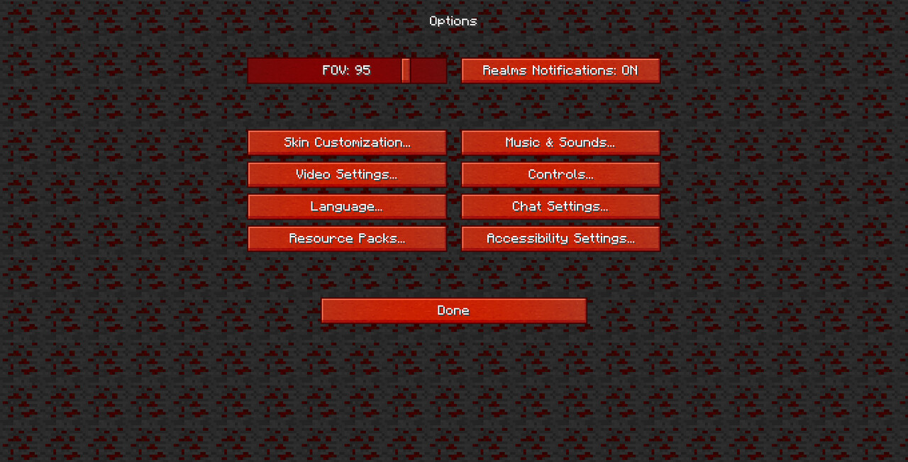 Red GUI Minecraft Texture Pack
