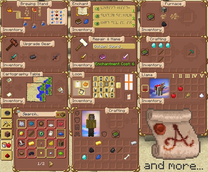 Antique GUI Minecraft Texture Pack