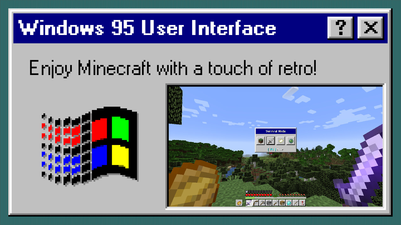 Windows 95 User Interface Minecraft Texture Pack
