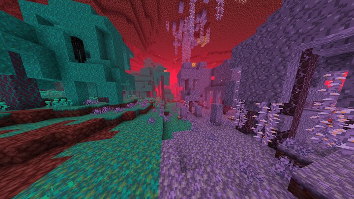 Crimson to Lavenderraye Forest Minecraft Texture Pack