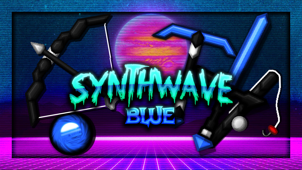 Synthwave V2 [BLUE] 256x Pack Minecraft Texture Pack