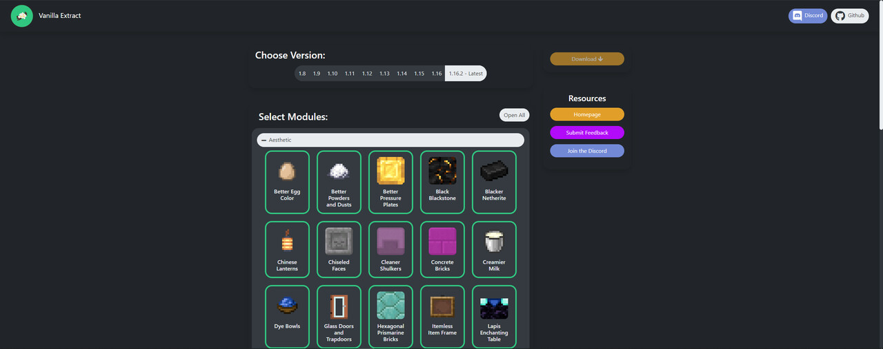 Vanilla Extract Minecraft Texture Pack