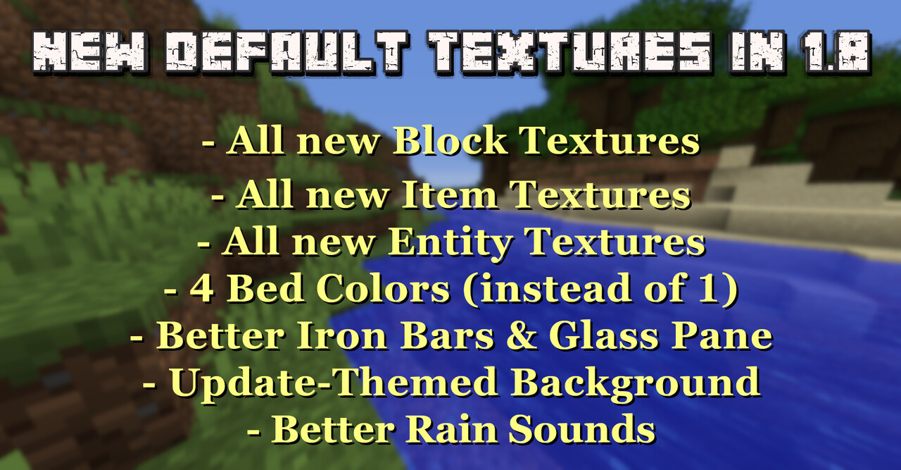 New Default Textures in 1.8.x + Better Beds, Iron Bars, Glass Pane ...