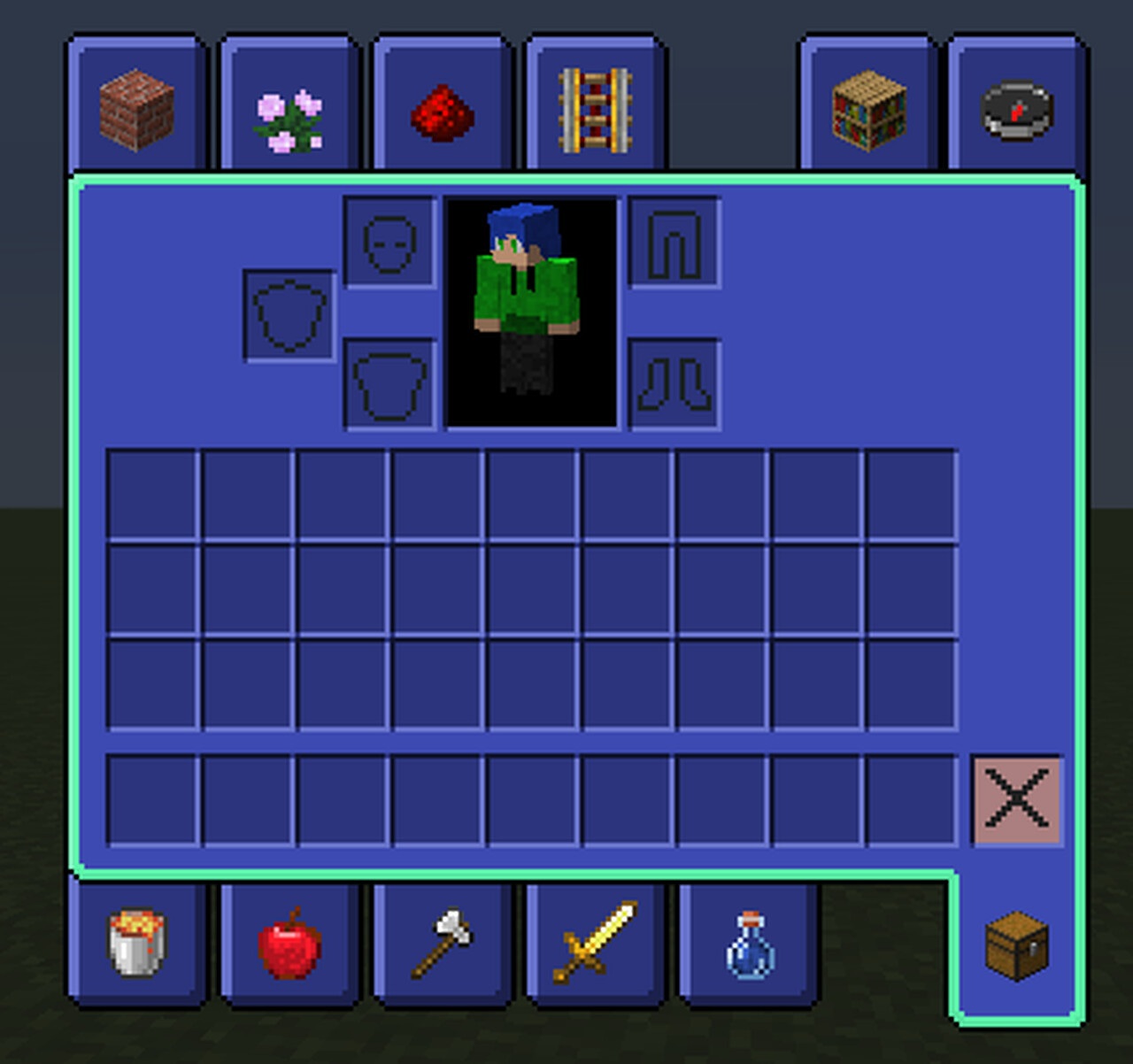 Blue and Mint Green GUI Minecraft Texture Pack