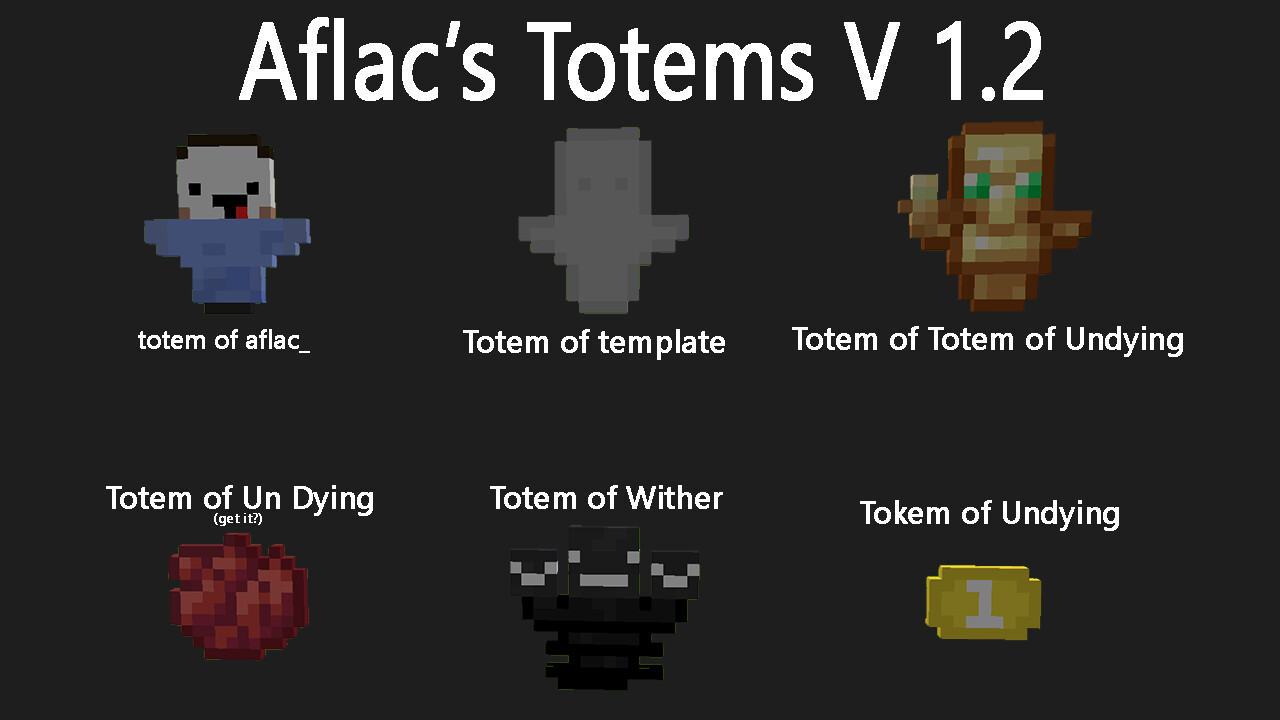 Aflac's Totems! 1.2 Released! Minecraft Texture Pack