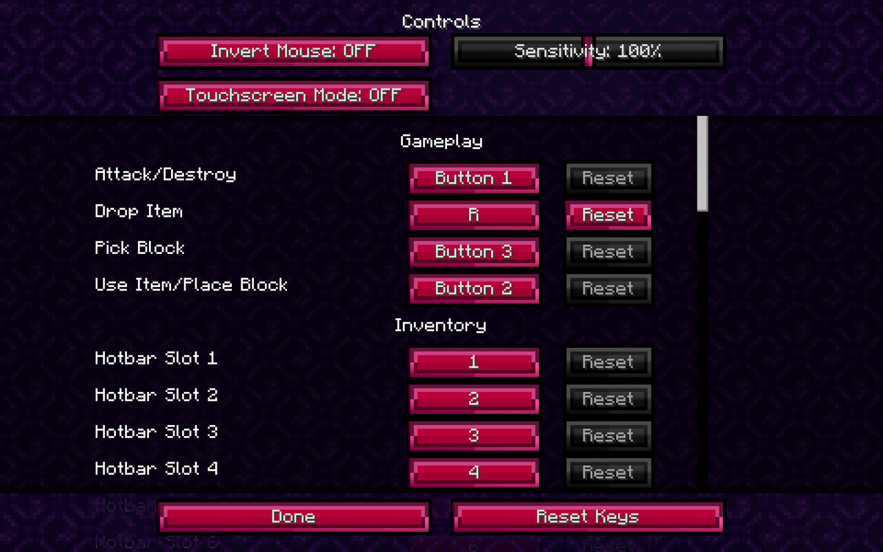 Simple Red and Purple GUI Minecraft Texture Pack