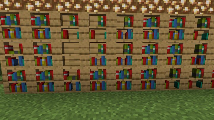 5 Variants of 3D Bookshelf! Minecraft Texture Pack