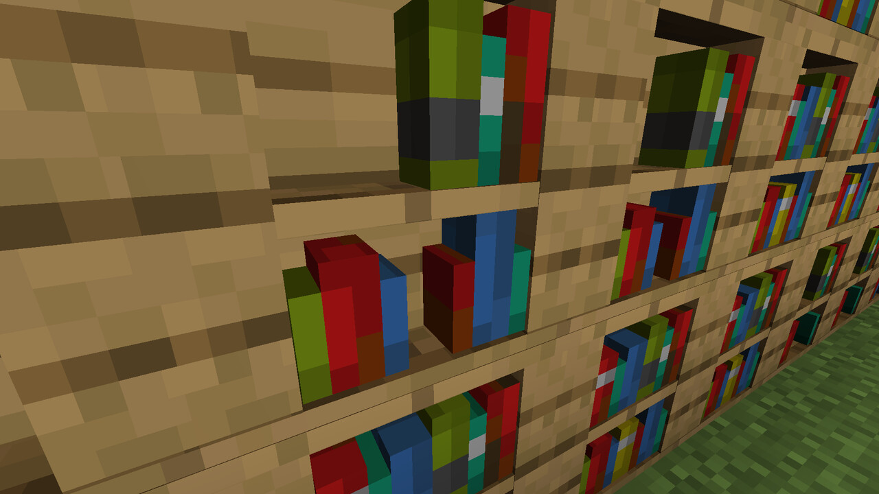 5 Variants of 3D Bookshelf! Minecraft Texture Pack