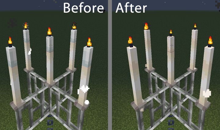 [1.19-1.17] Сandlesticks - Make a candle and end rod of the same color ...