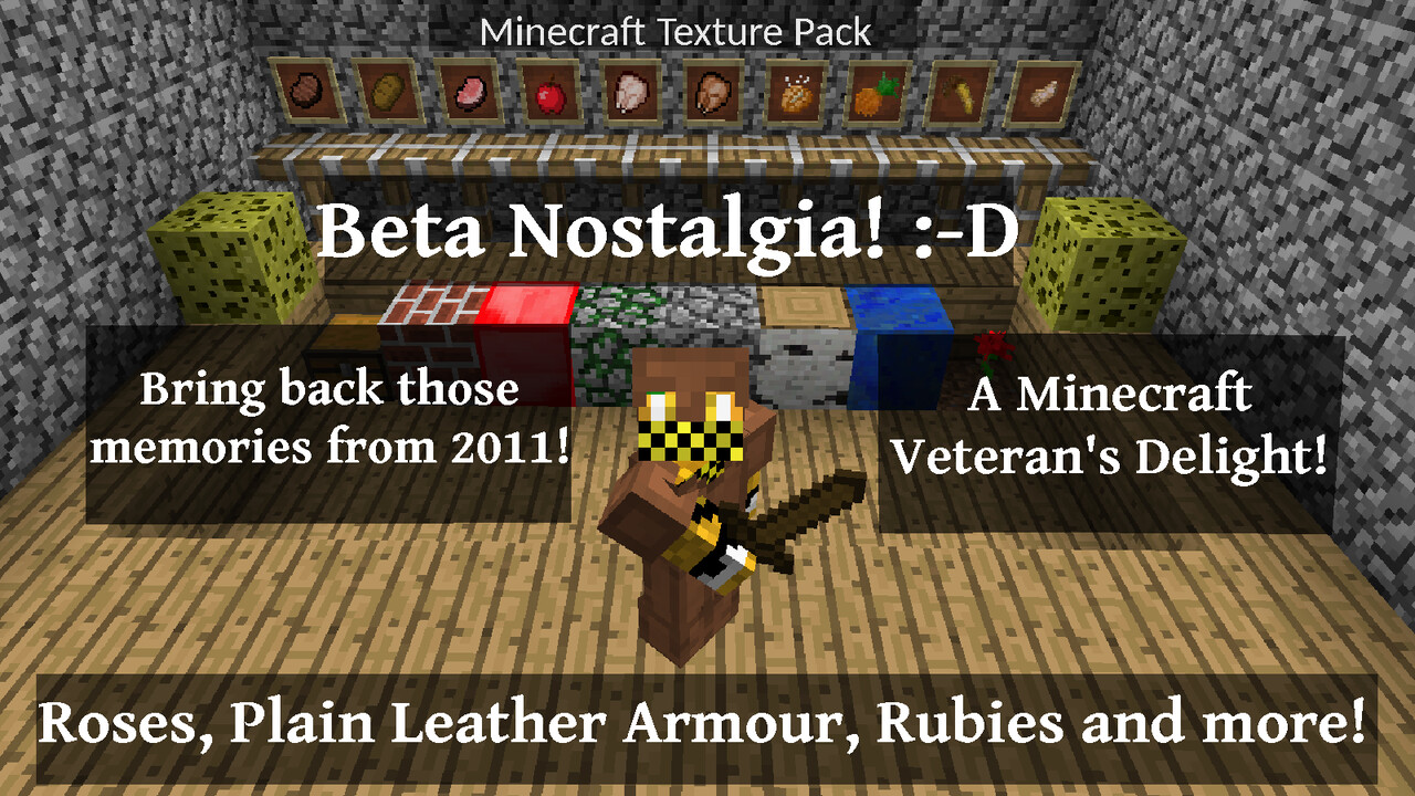 The Beta 1.4 Nostalgic Pack! (Works in MC 1.6+!) Minecraft Texture Pack