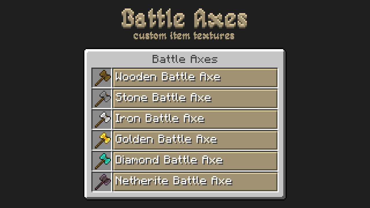 Pablo's Battle Axes Minecraft Texture Pack