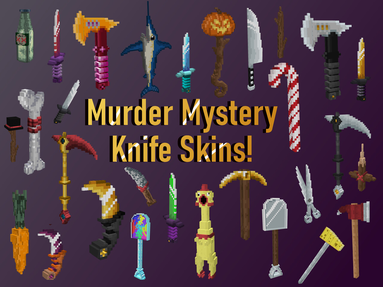 Hypixel Murder Mystery Knife skins! - 1.12.2! Minecraft Texture Pack