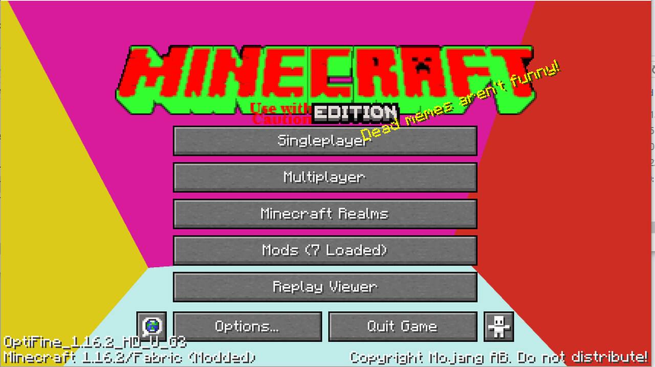 Use With Caution Minecraft Texture Pack