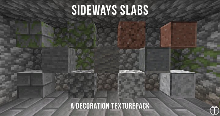 Sideways Slabs (Pure Vanilla) no blocks replaced Minecraft Texture Pack