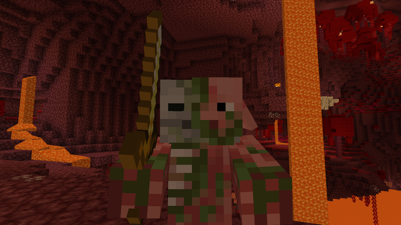 Piglin-Pigman hybrid. Minecraft Texture Pack