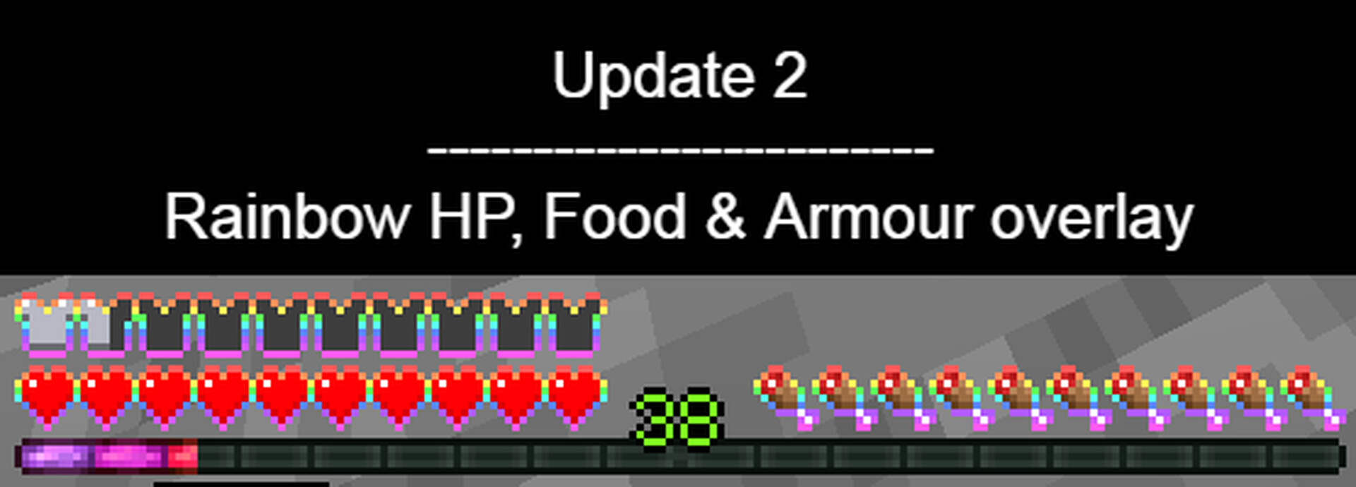 Rainbow XP Bar [UPDATE: Other Gui Overlays Added] Minecraft Texture Pack