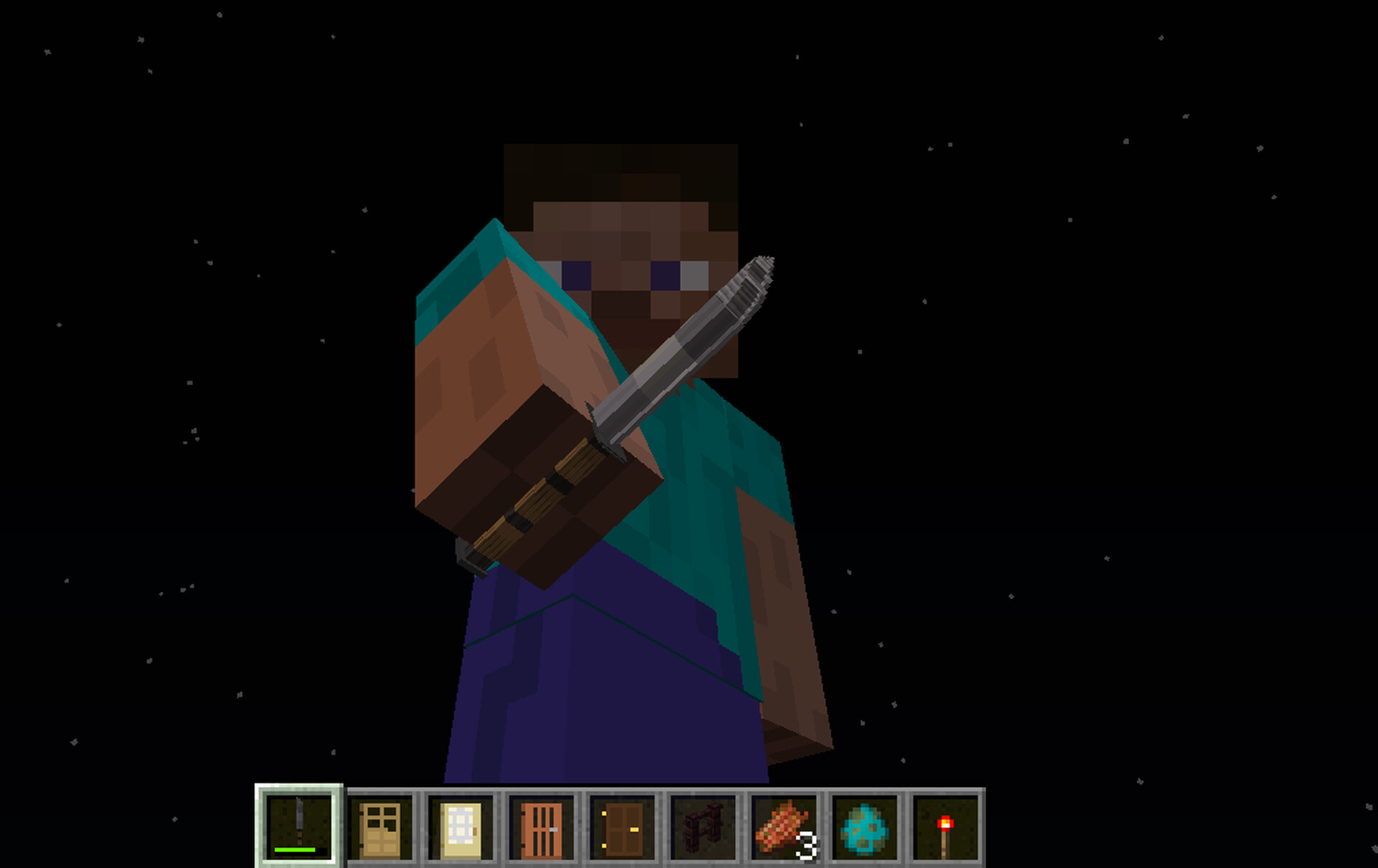 Simple Ka-bar knife custom 3D model, replaces wooden sword Minecraft ...