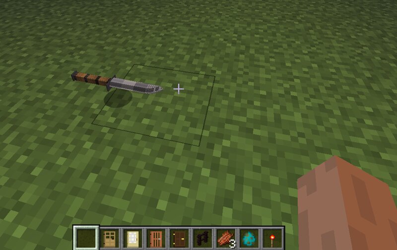 Simple Ka-bar knife custom 3D model, replaces wooden sword Minecraft ...