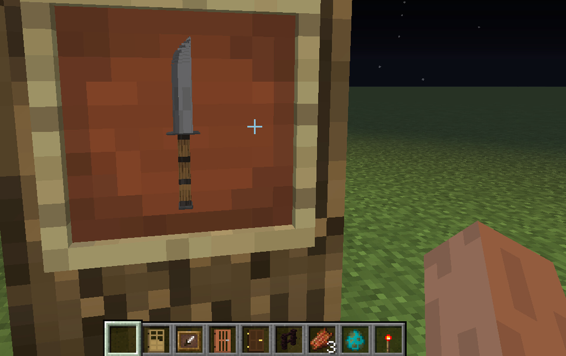 Simple Ka-bar knife custom 3D model, replaces wooden sword Minecraft ...