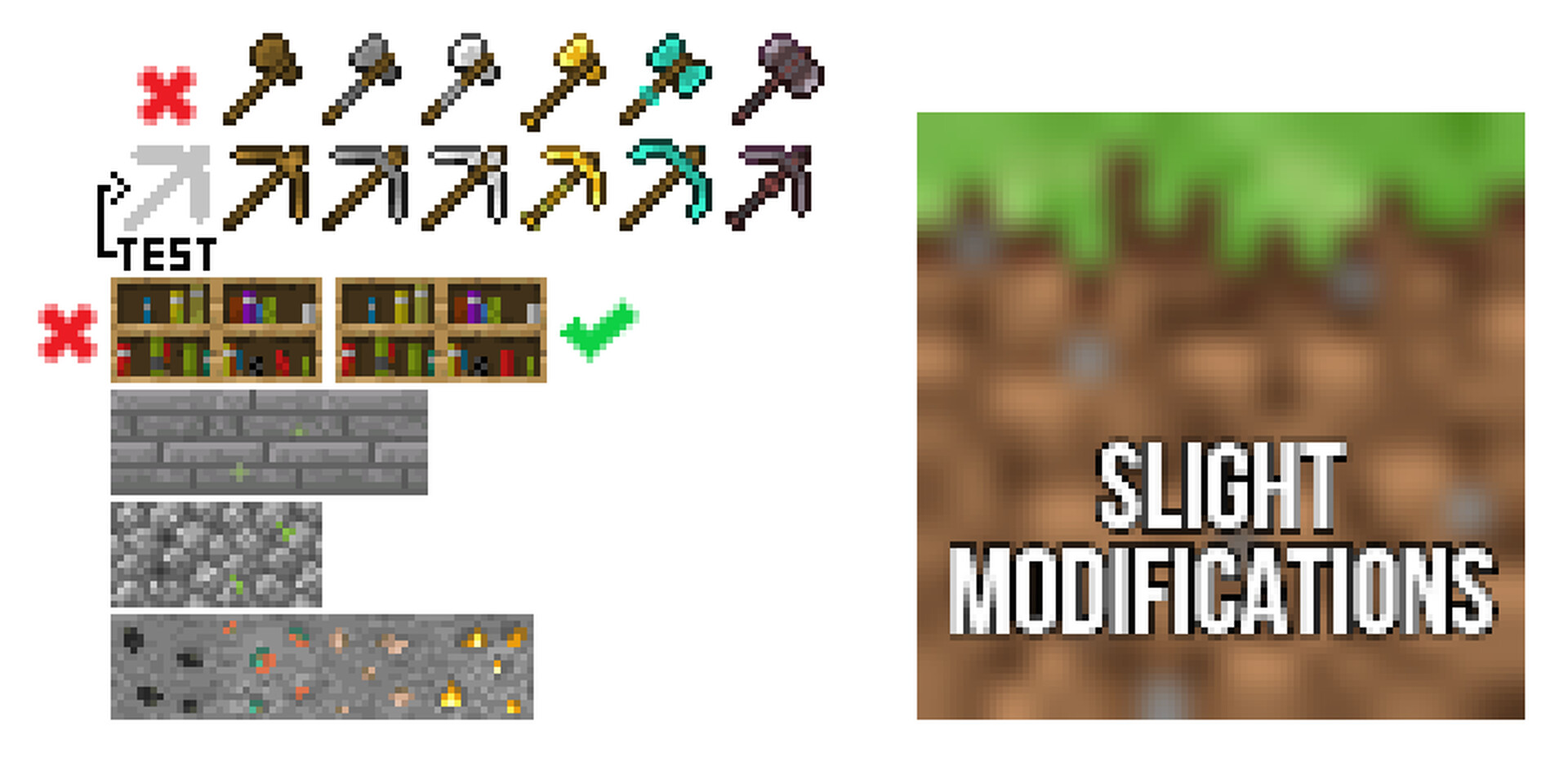 Slight modifications Minecraft Texture Pack