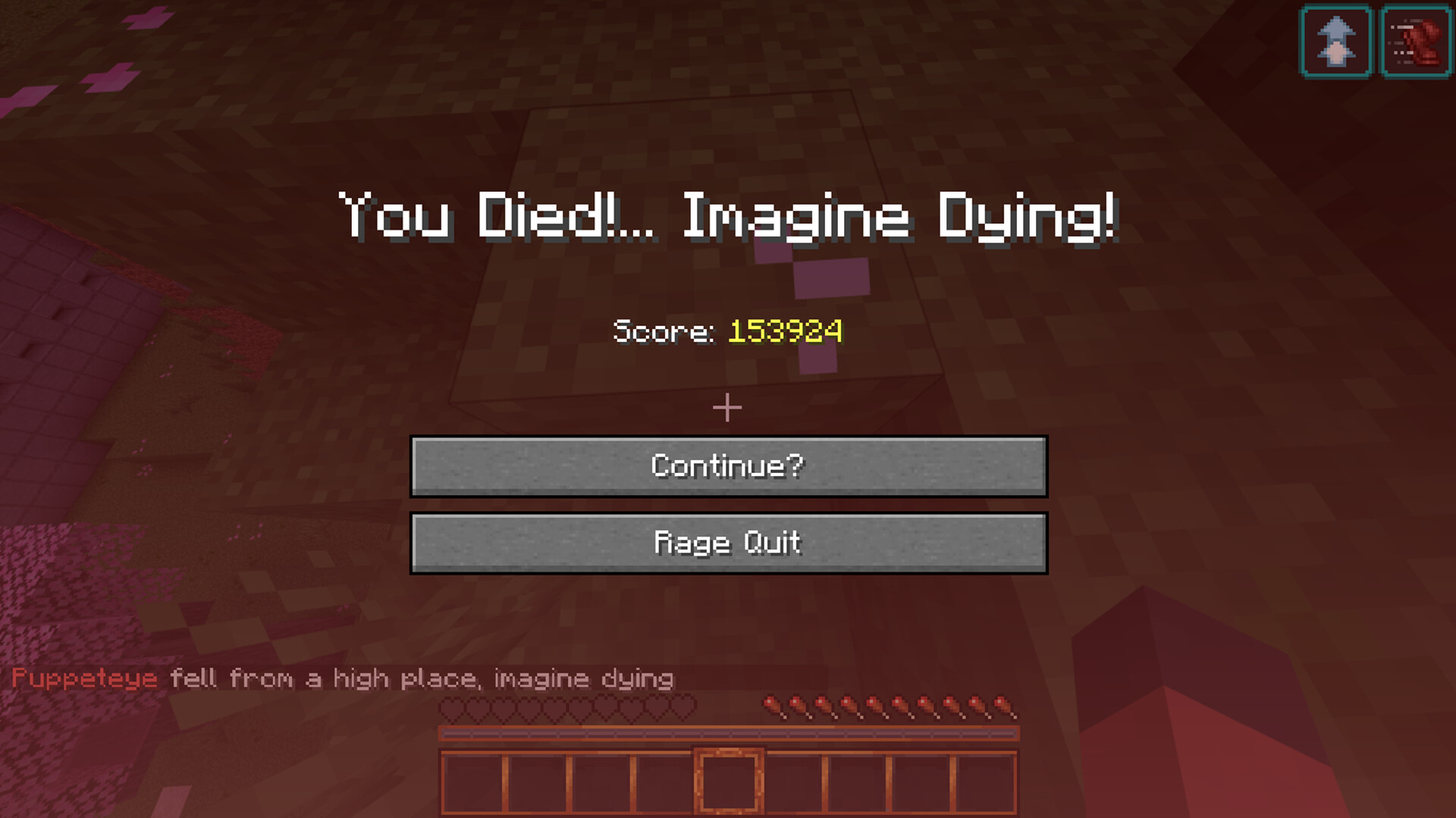Puppeteye's Funny Death Messages! Minecraft Texture Pack