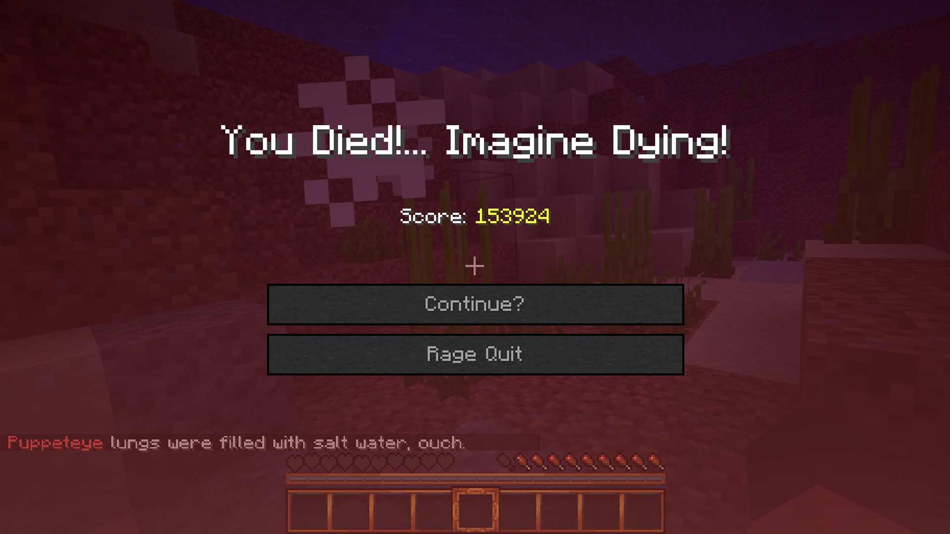 Puppeteye's Funny Death Messages! Minecraft Texture Pack