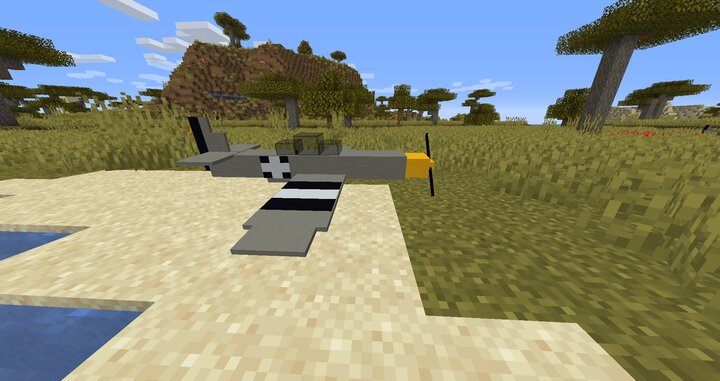 planes, guns and motorbikes in vanilla Minecraft Texture Pack