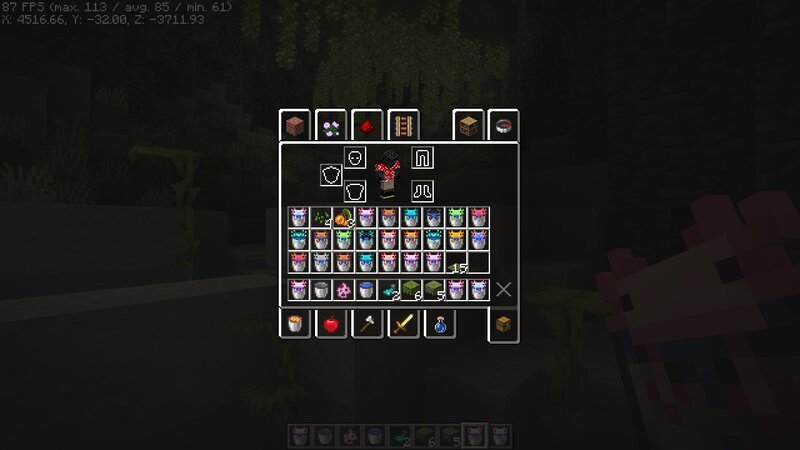 Colored Axolotl Buckets With Babies More Axolotl Variants Mod ...