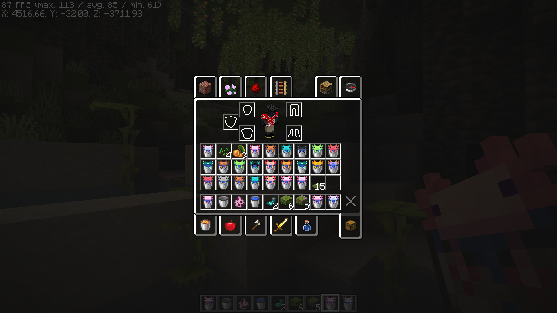 Colored Axolotl Buckets With Babies More Axolotl Variants Mod ...