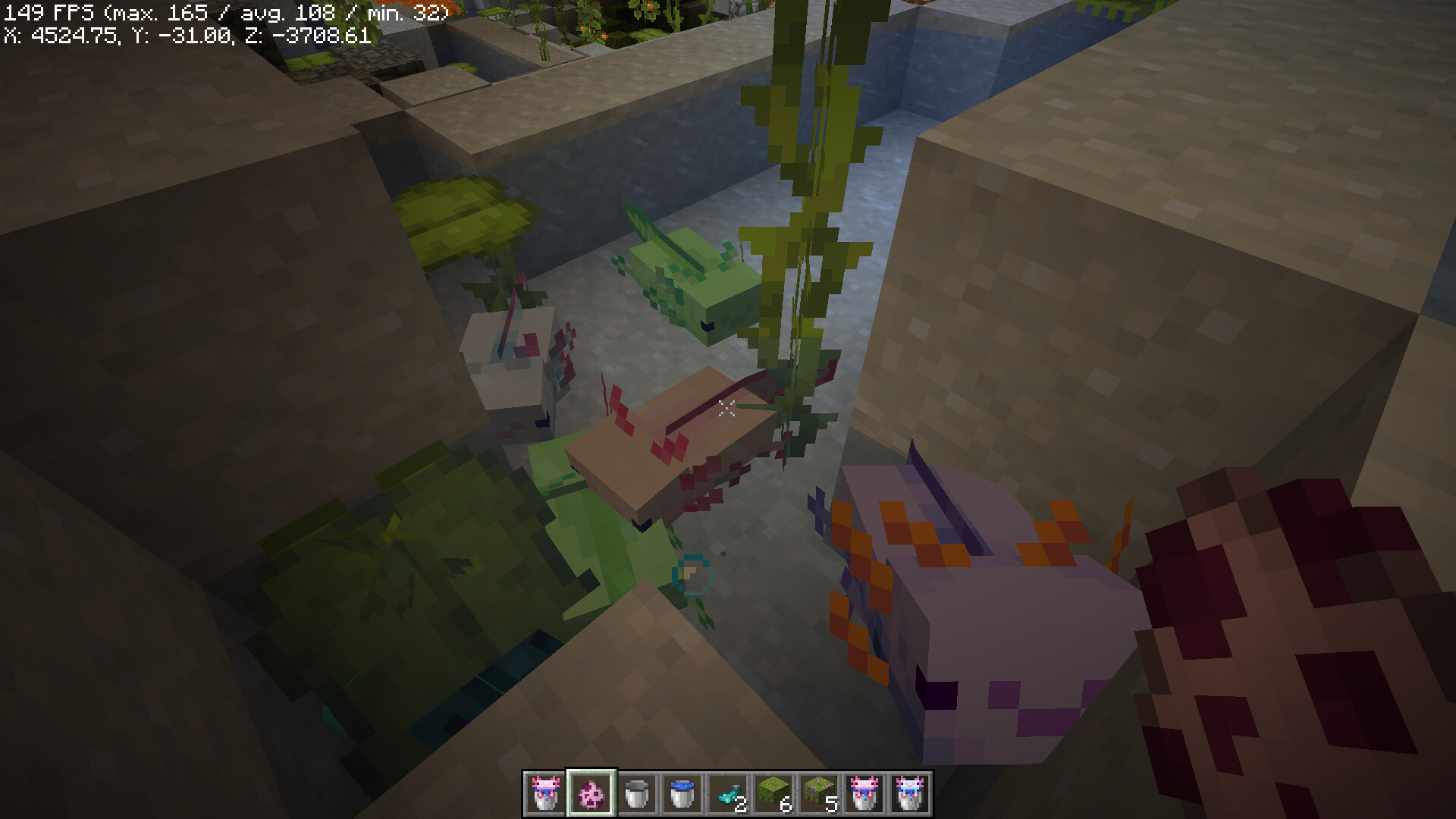 Colored Axolotl Buckets With Babies More Axolotl Variants Mod ...