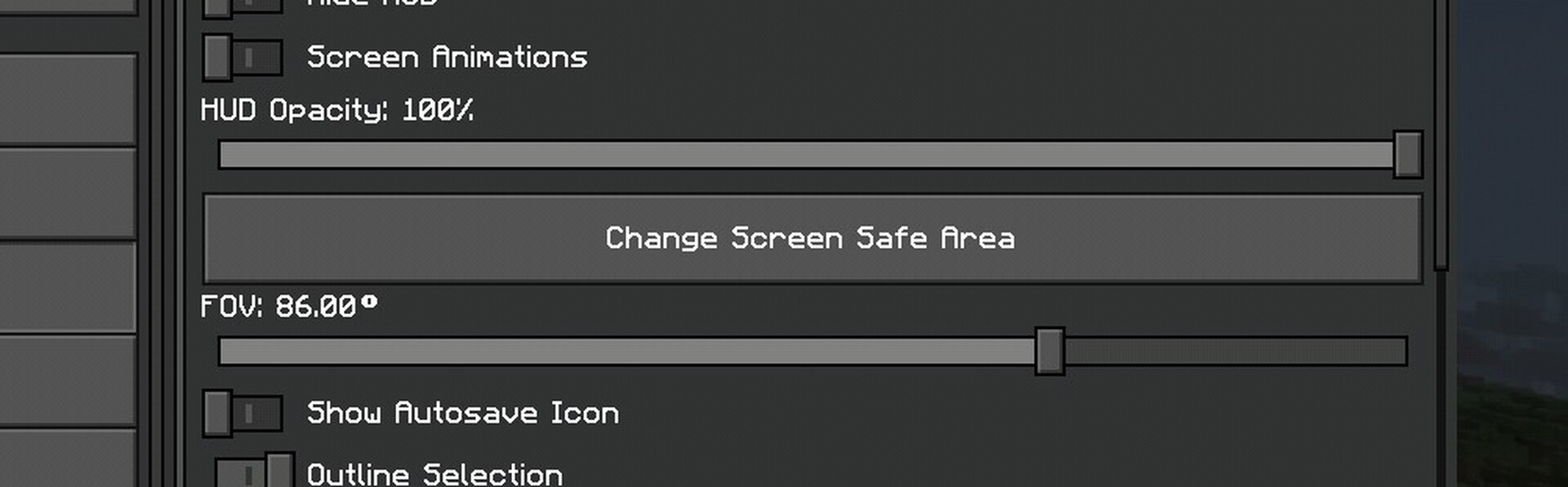 Adjustable Safe Zone Screen | Bedrock Edition Minecraft Texture Pack
