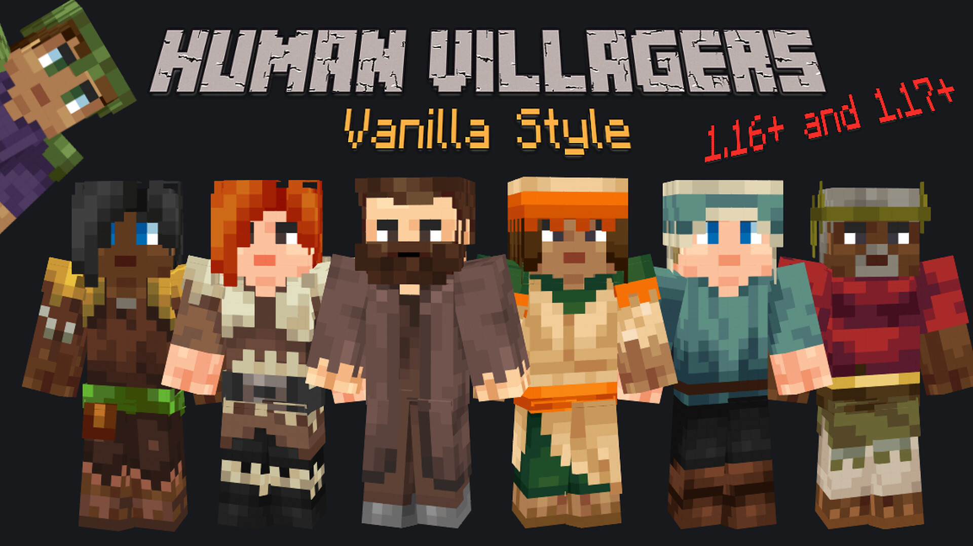 Human Villagers - Vanilla Style Minecraft Texture Pack