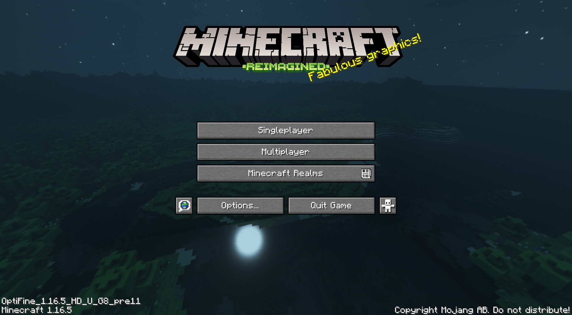 Reimagined Night Panorama Minecraft Texture Pack