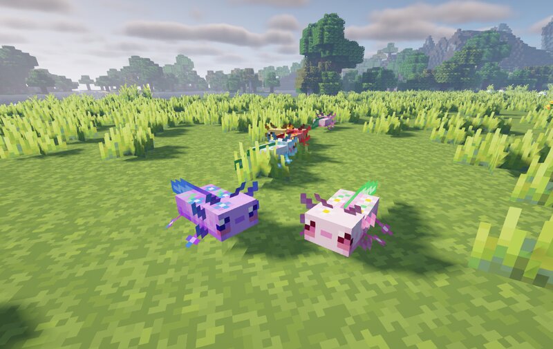 Floral Axolotls Minecraft Texture Pack