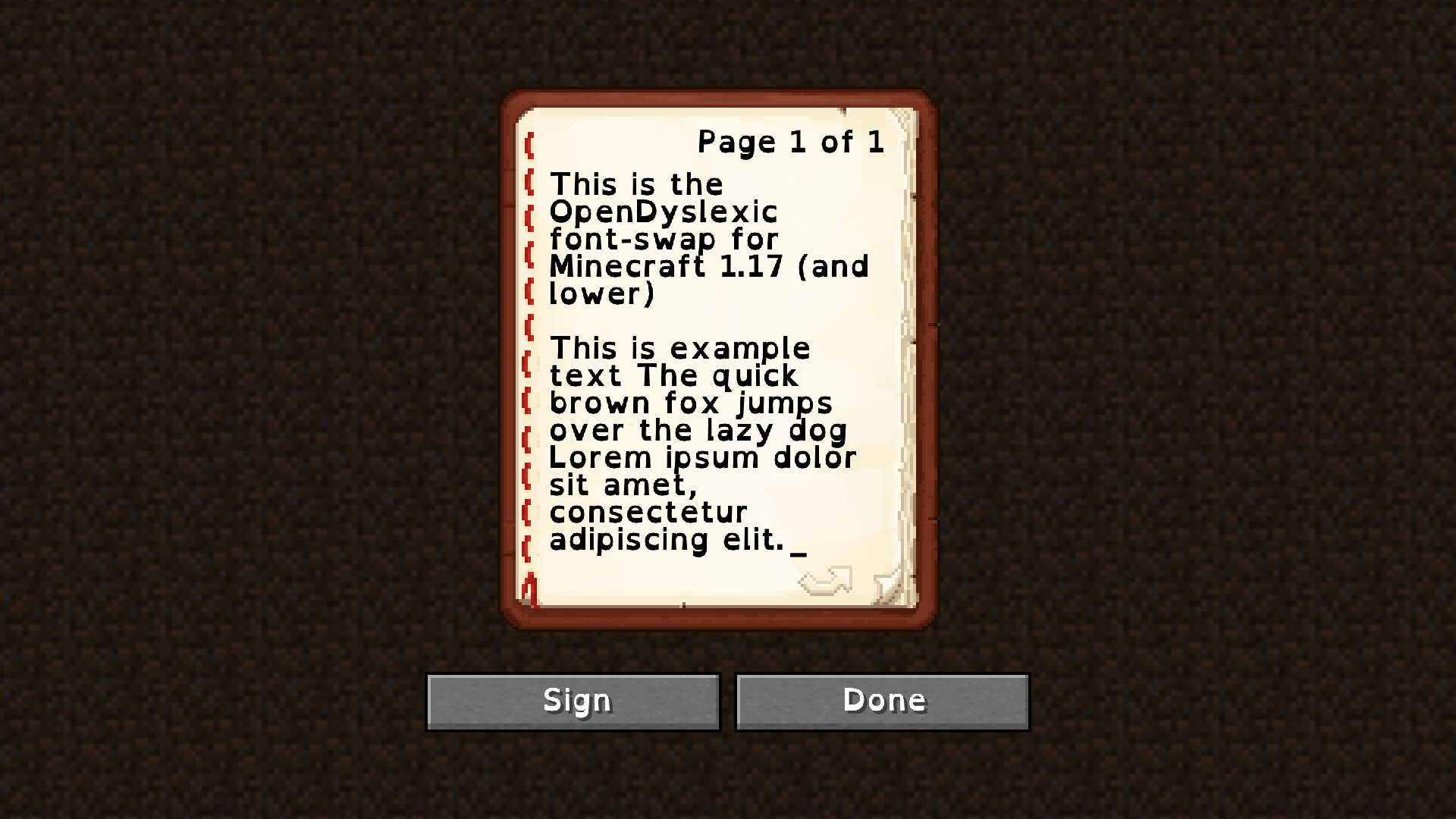 OpenDyslexic Font for Minecraft Minecraft Texture Pack