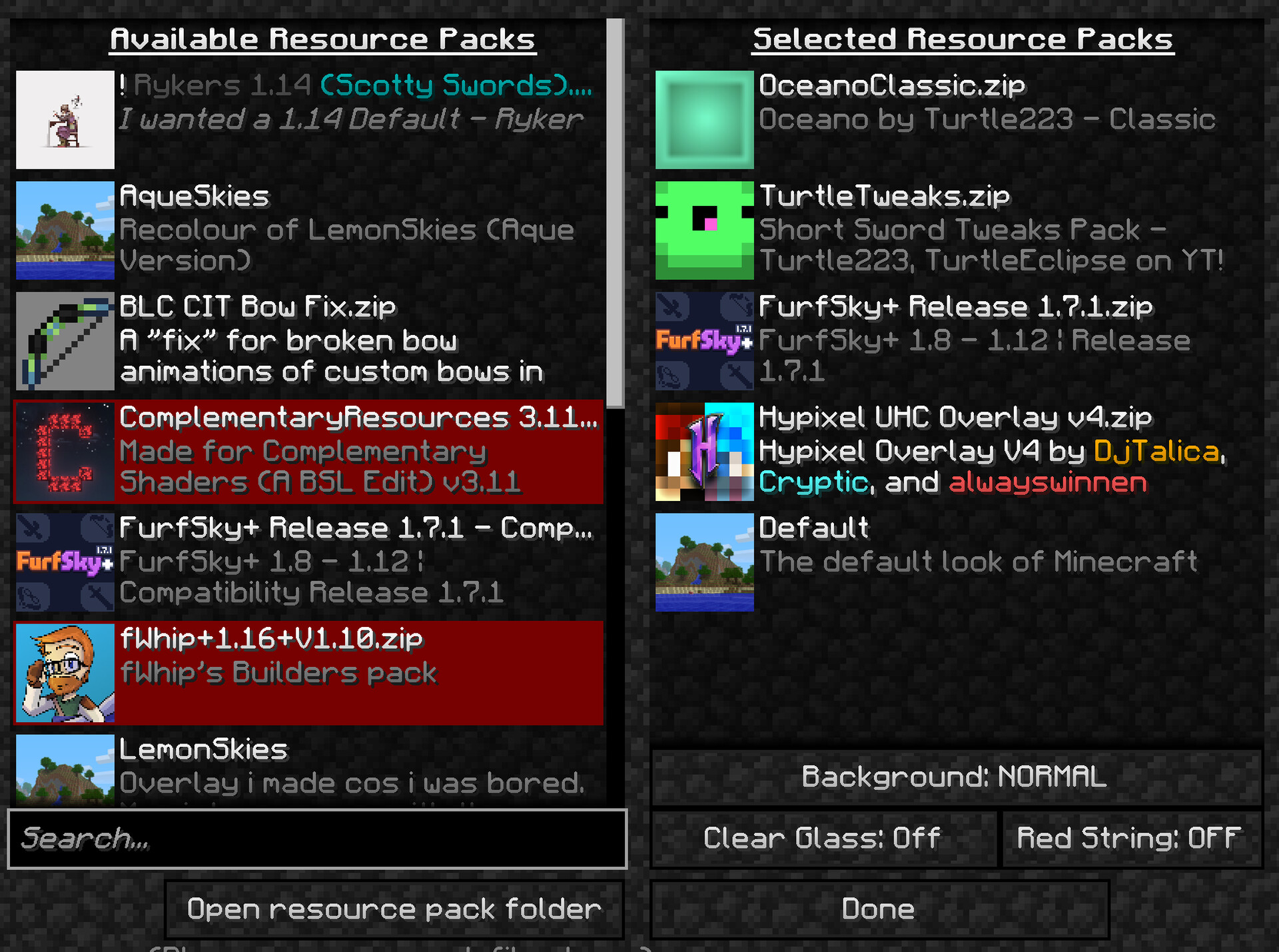 Oceano (classic colour) Minecraft Texture Pack